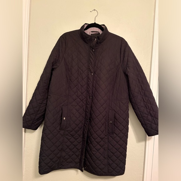 Talbots | Jackets & Coats | Talbots Quilted Black Coat | Poshmark